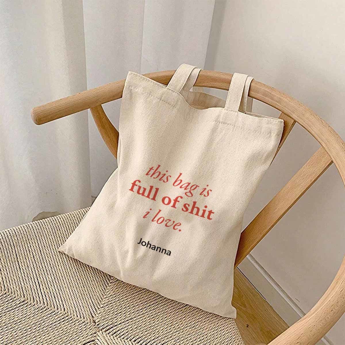 Gepersonaliseerde tote bag met tekst | snelle levering