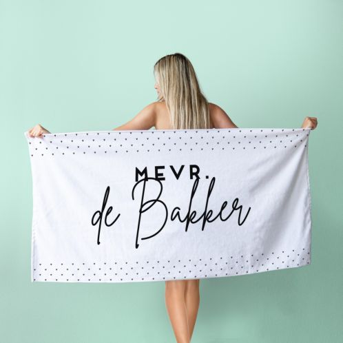 Personaliseerbare handdoek met 8 foto’s en tekst | snelle levering